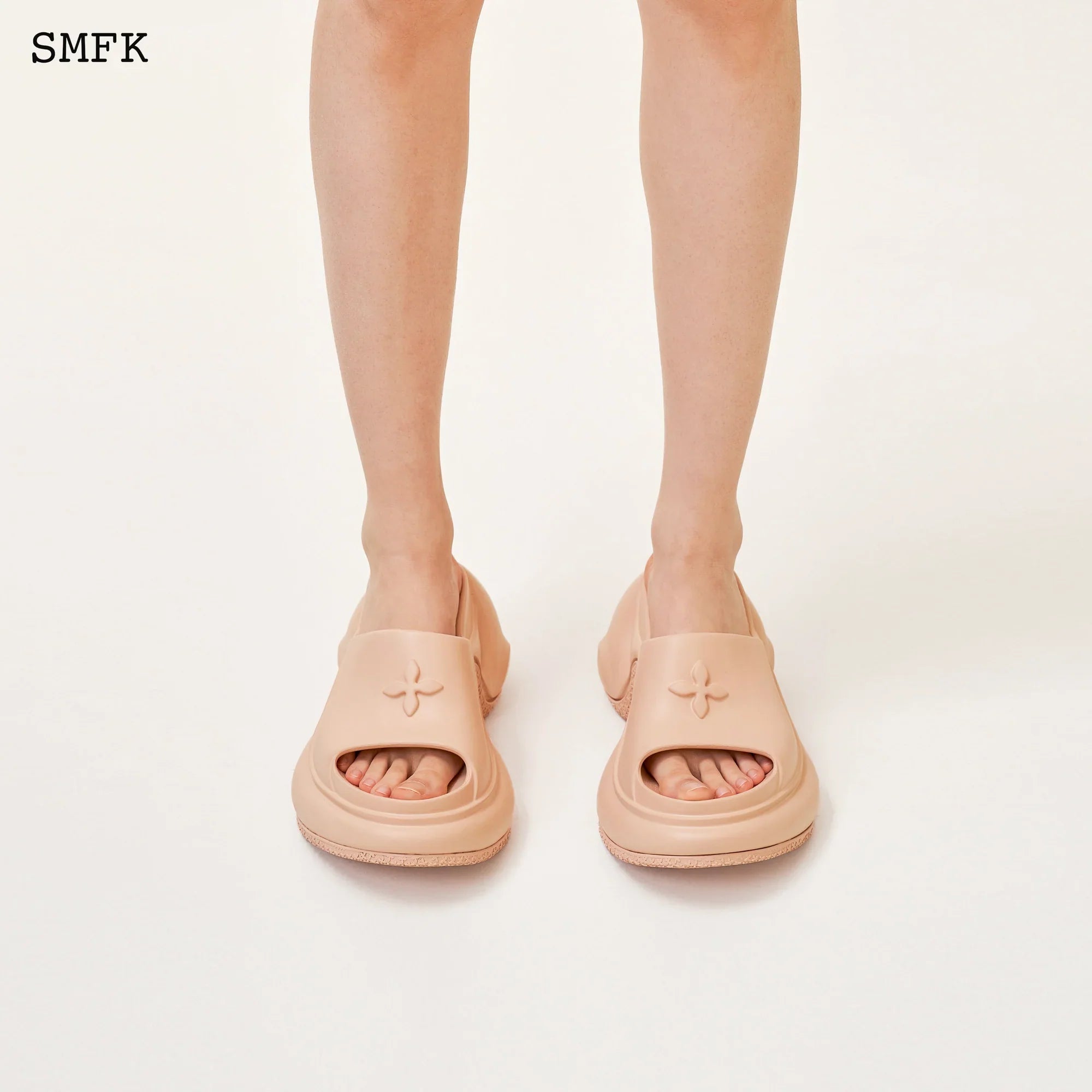 COMPASS WAVE HIGH-HEEL BUMPER SANDAL IN NUDE – SMFK – SMFK CA
